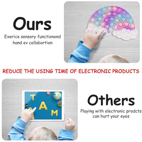 Cloud Stress Reliever Autism ADHD Children Toys Push Bubble Sensory Toy ...
