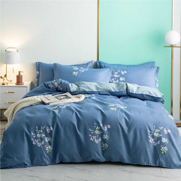 4pcs Cotton Bedding Set Duvet Cover Bed Sheet Pillowcase Kit Soft Home ...