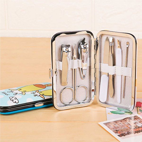 7pcs Cute Cartoon Nail Clipper Set Carbon Steel Nail Scissors Manicure ...