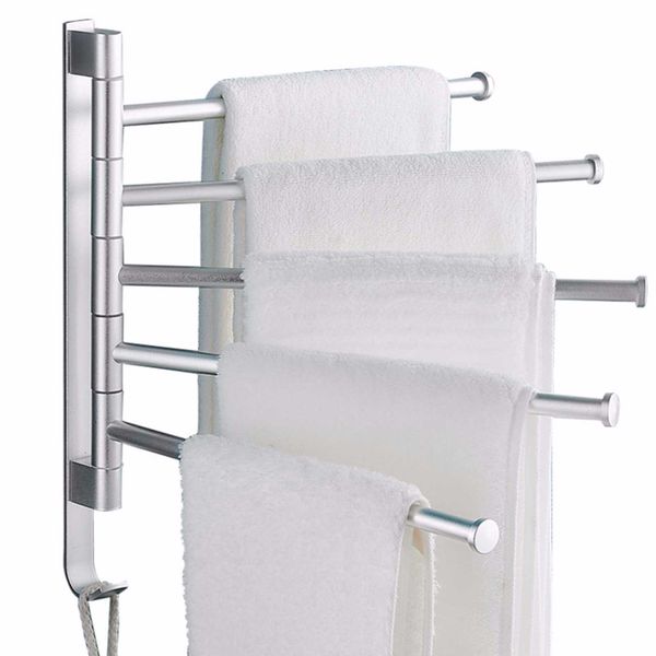 Multi-Pole Towel Rack Set Alloy Towel Hanging Rail Matte Towel Storage ...