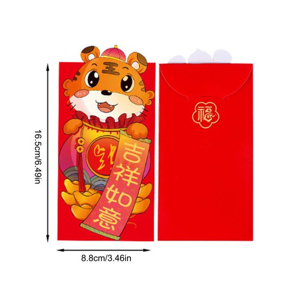 6PCS/Set 2022 Chinese New Year Red Envelope Tiger Year Home Decoration ...