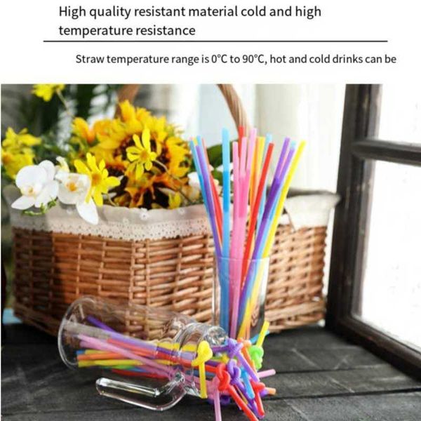 Disposable straws mixed color art straws beverage design long straws ...