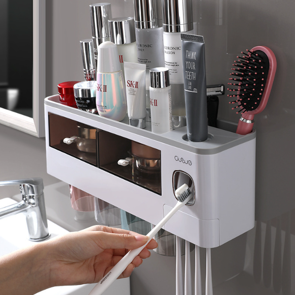 Toothbrush rack set free punching mouthwash cup brushing cup wall ...