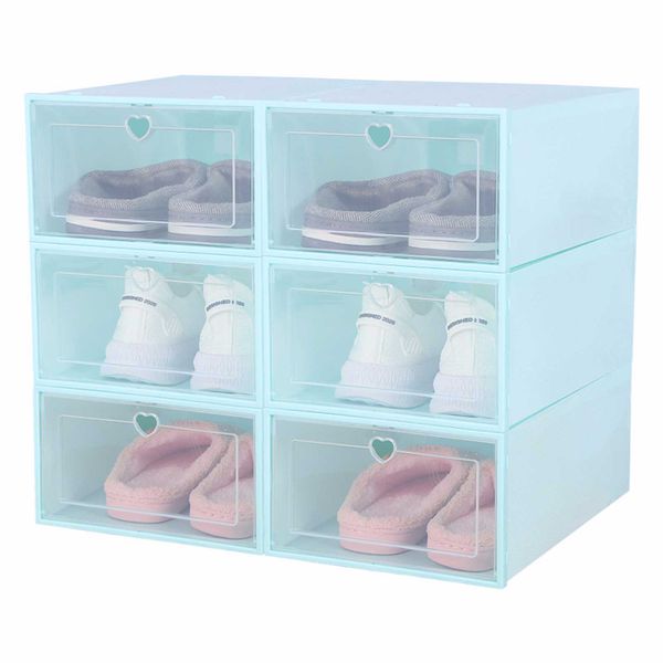Dustproof Storage Shoe Box Drawer Type Stackable Shoes Organizers PP ...