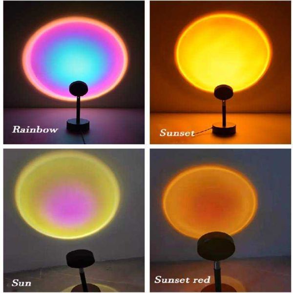 បែក ជា តម្លៃ ទាប 27CM USB Rainbow Sunset Red Projector Led Night Light ...
