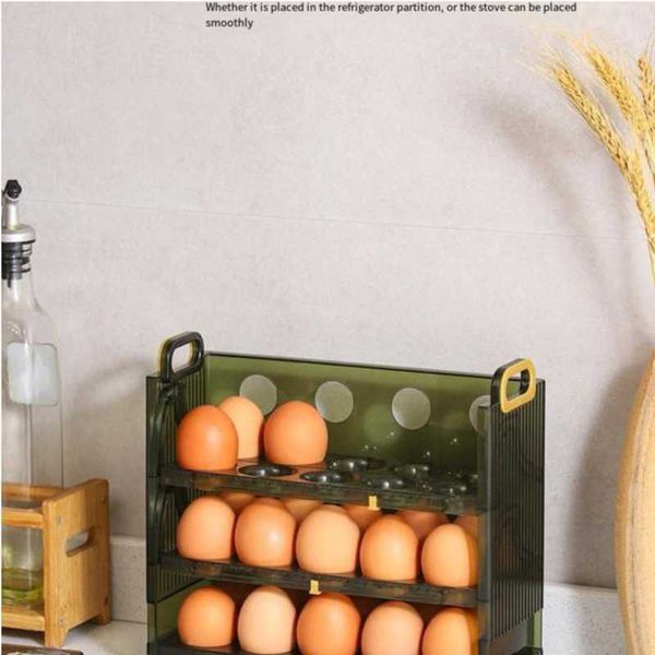 Egg storage box, refrigerator side door storage rack, flippable ...