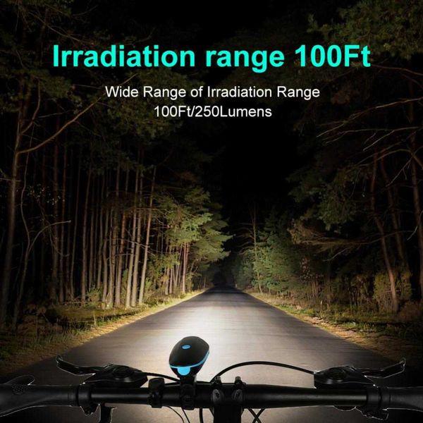 Bicycle Front Light With Bike Horn Bike Front Lamp Electronic Bell ...