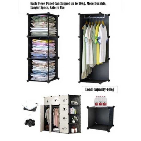 Cube Cabinet / DIY Wardrobe Assembly Plastic Bedroom - L192