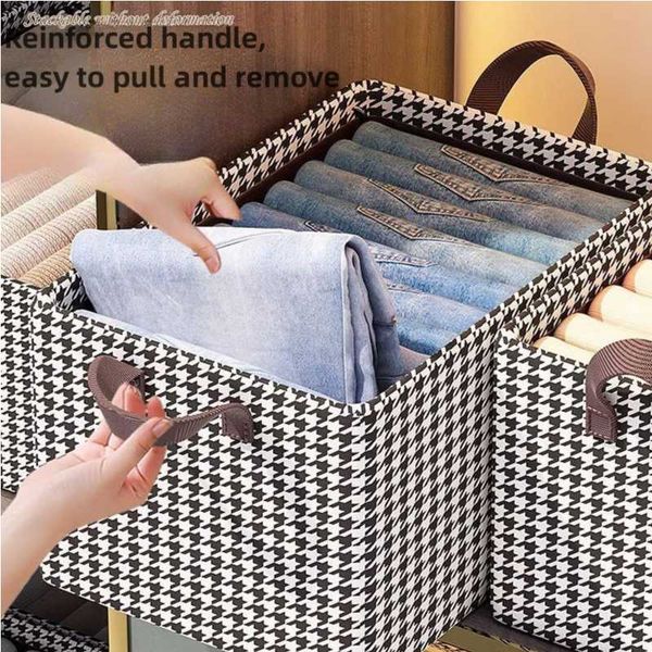 Qianniao grid clothes and pants storage box, household drawer style ...