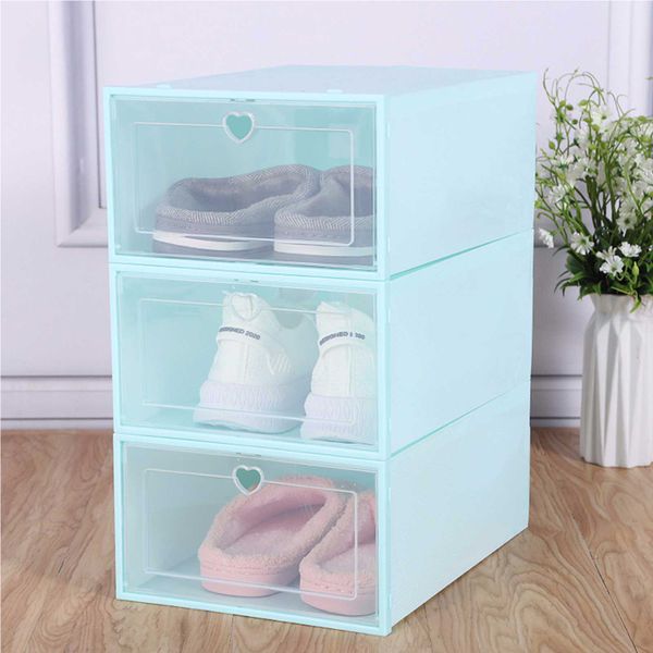 Dustproof Storage Shoe Box Drawer Type Stackable Shoes Organizers PP ...