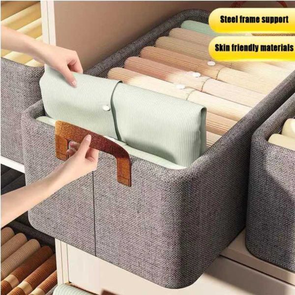 Cation storage box, steel frame, folding underwear, household large ...