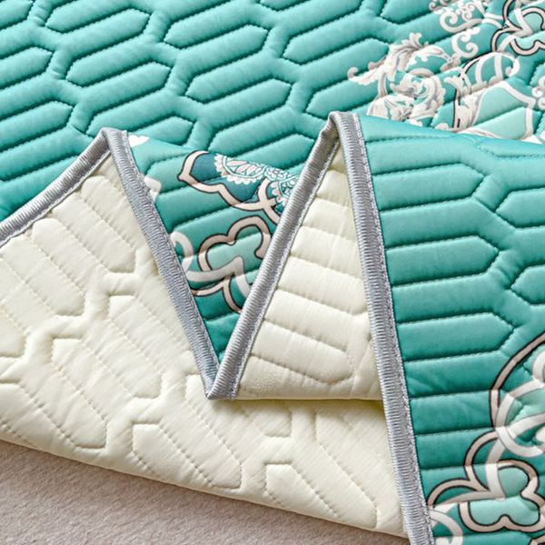 Popular latex mat three-piece set printed ice silk mat single double ...