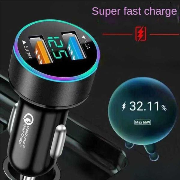 Digital display super fast charging PD+QC3.0 cross-border car charging ...