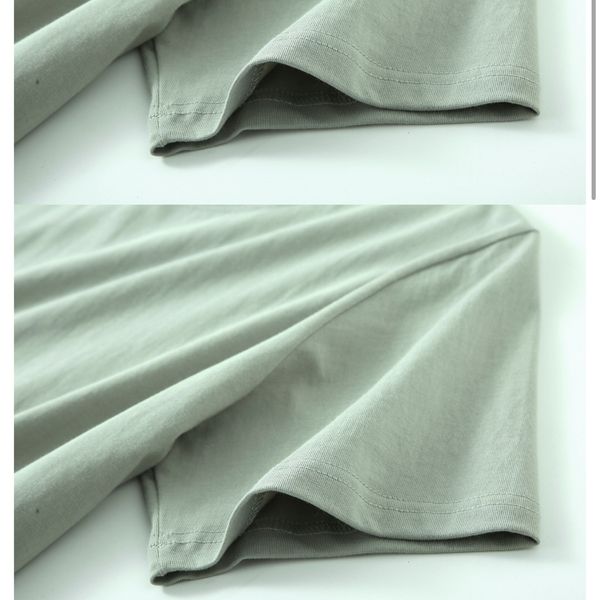 New cotton heavy men's and women's short sleeve T-shirt processing cultural shirt solid color ...