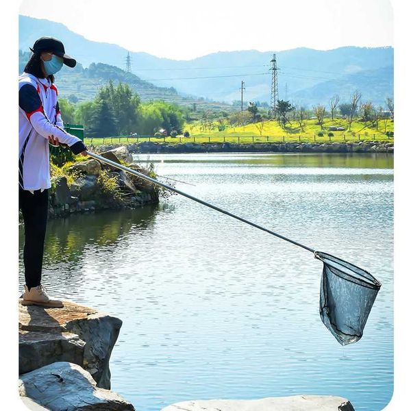 1.7m Stainless steel material Adjustable long handle net fishing ...