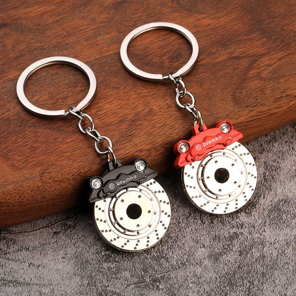 Car brake disc hub metal key chain men's car key modified disc brake ...