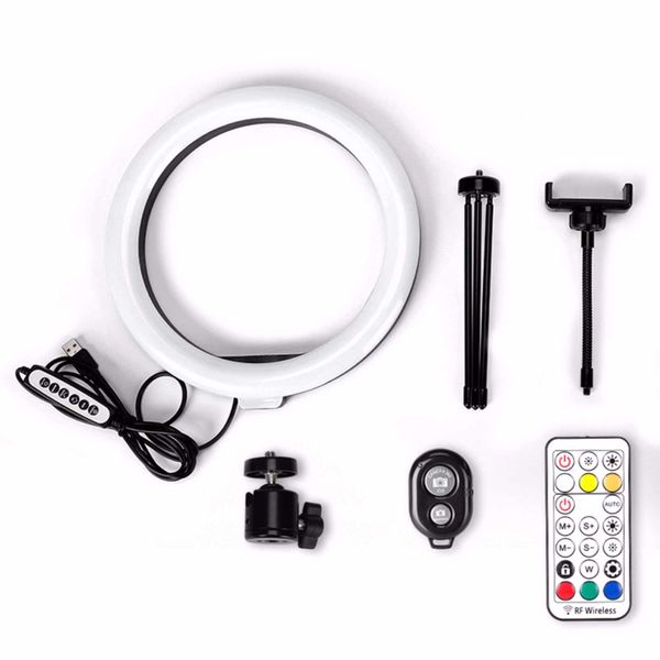 10 inch RGB LED Ring Lamp Selfie Fill Light Photography Ringlight with ...
