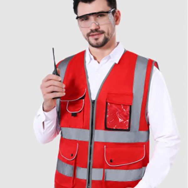 The Red Safety Jacket Reflects The front and Back, Whether Traveling ...
