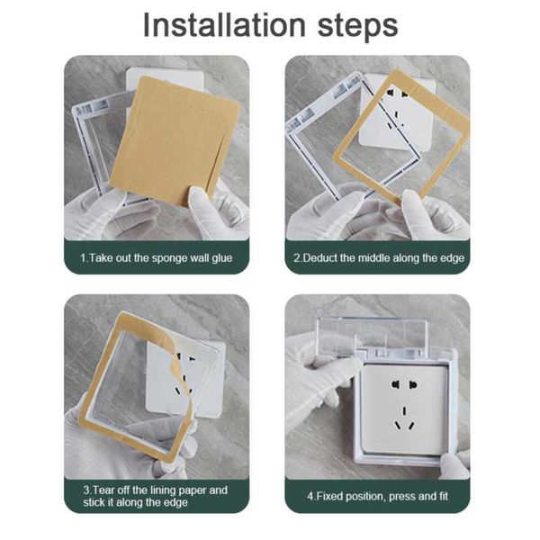 Household Bathroom Adhesive Splashproof Box Wall Switch Socket ...