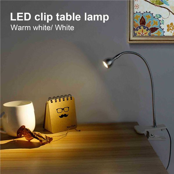 USB Rechargeable LED Reading Lamp Flexible Bending Desk Lamp Bedside ...