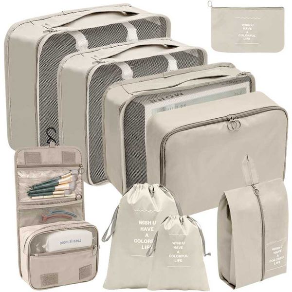 10pcs/set Large Capacity Luggage Storage Bags For Packing Cube Clothes ...