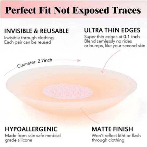 60%OFF 5Pairs Women Girls Reusable Invisible Self-Adhesive Stick on Bra ...