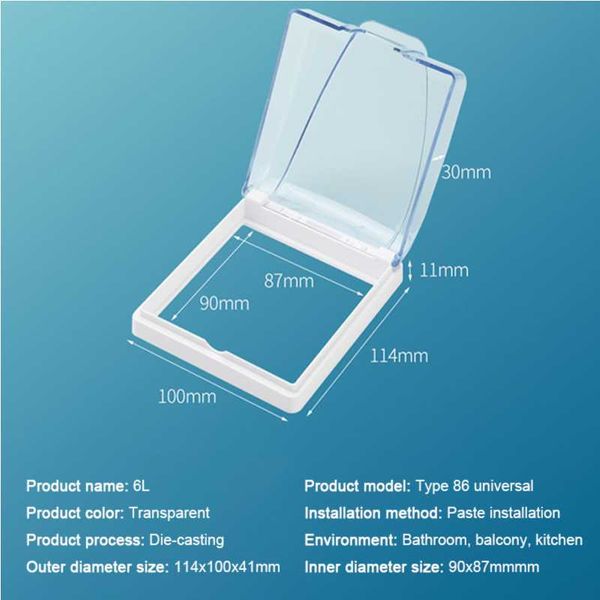 Household Bathroom Adhesive Splashproof Box Wall Switch Socket ...