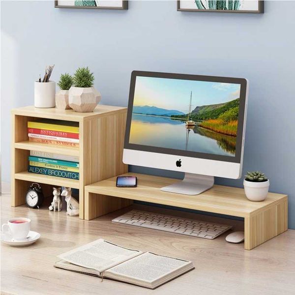 Computer Monitor Stand Riser Table Book Shelf Organizer Office Desktop ...
