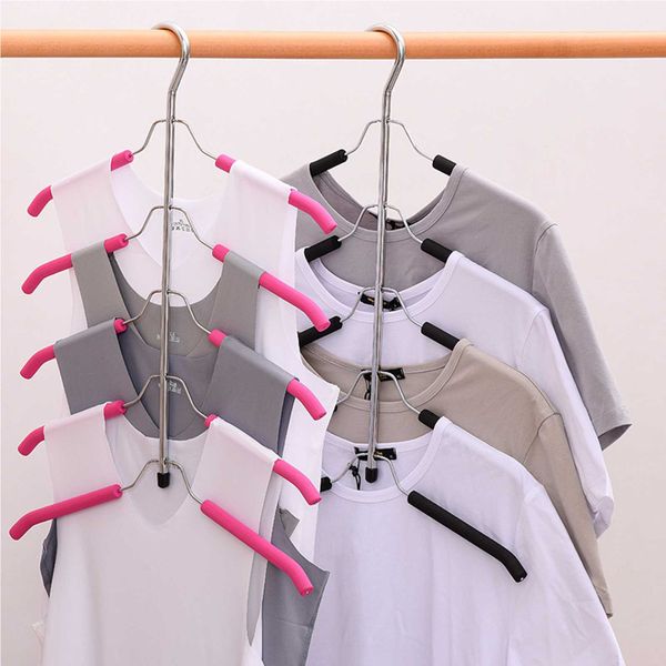 5 Layers Household One-piece Clothes Hanger Multifunction Hanging ...