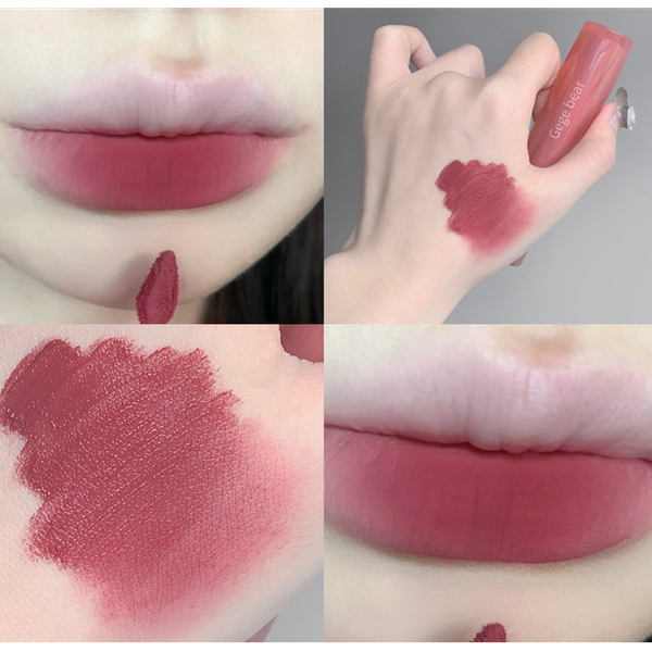 Gege bear glaze lip mud velvet matte matte soft matte lip glaze is not easy to fade and whiten ...