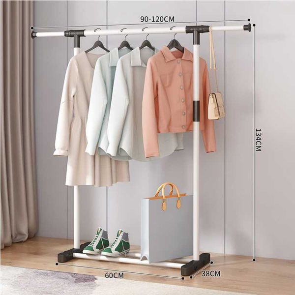 Simple Clothes Hanger, Floor to Floor, Bedroom Folding Home Clothes ...