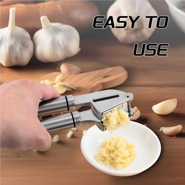 Stainless steel garlic press, kitchen cooking vegetable ginger press ...