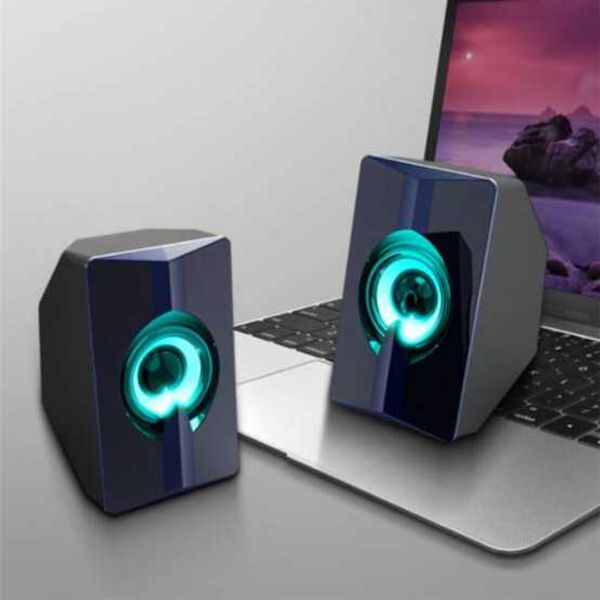 TWOLFS5 USB2.0 speaker computer led light speakers creative PC laptop ...