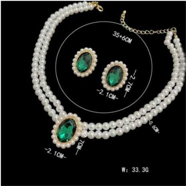 KMVEXO Vintage Imitation Pearl Necklace Earrings Jewelry Set for Women ...