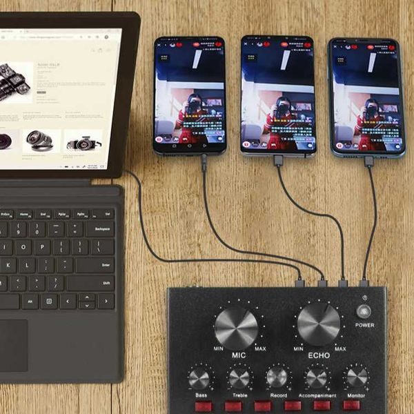 Microphone Kit with Sound Card Set for Live Streaming - L192