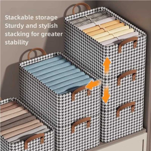 Qianniao grid clothes and pants storage box, household drawer style ...