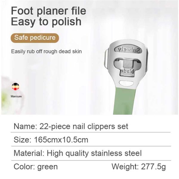 Nail Clipper Set Green Zipper Style 22 Piece Set Full Set Of Nail ...