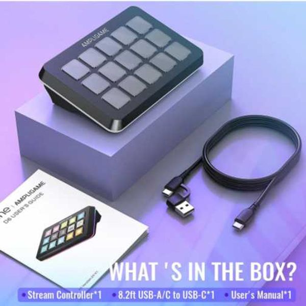 FIFINE D6 Stream Controller with 15 Macro Keys, Streaming Deck with ...