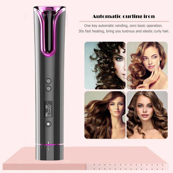 Automatic Hair Curler Auto Ceramic Wireless Curling Iron Electric Hair ...