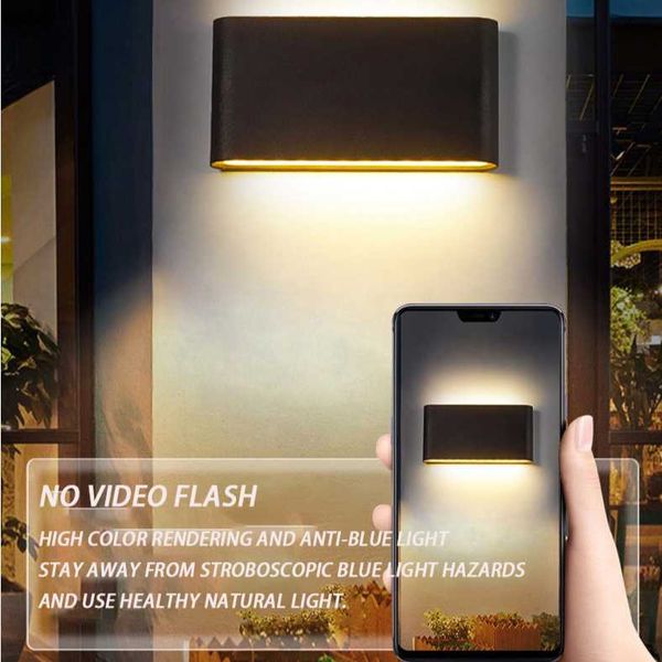 12W Wall Lamp Modern Simple Nordic Style Outdoor Waterproof LED Outdoor ...