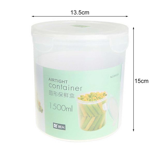 Airtight Food Containers Clear Sealed Storage Box Plastic Round ...