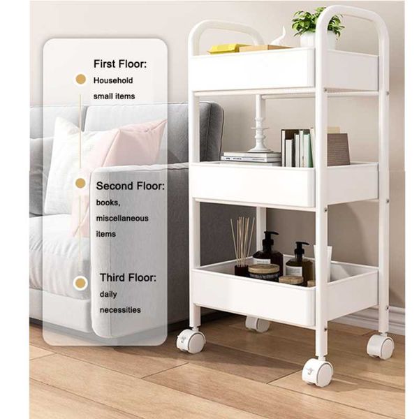 Small Cart Storage Rack Floor To Floor Multi Story Household Bedroom ...