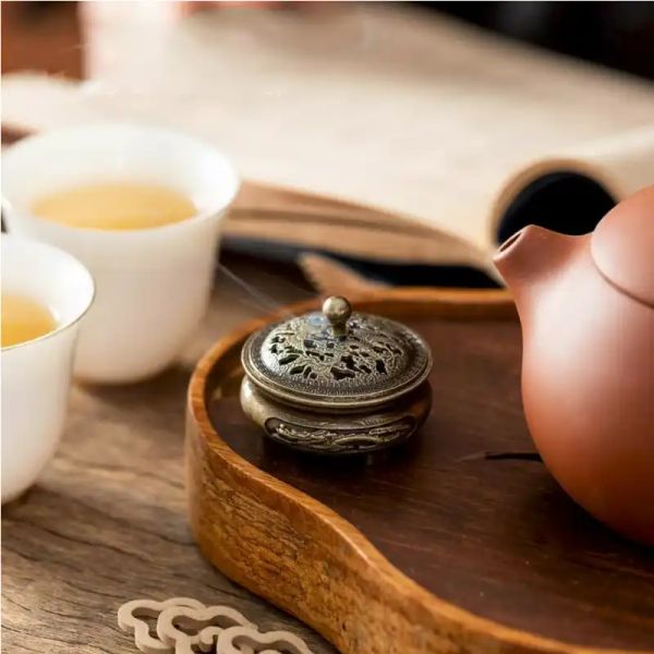 Zen Mini Incense Burner - Chinese Dragon & Phoenix Alloy - 4cm for ...