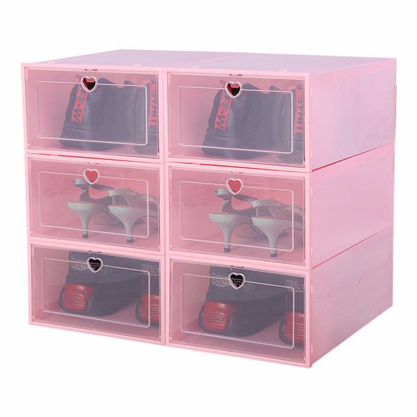 Dustproof Storage Shoe Box Drawer Type Stackable Shoes Organizers PP ...
