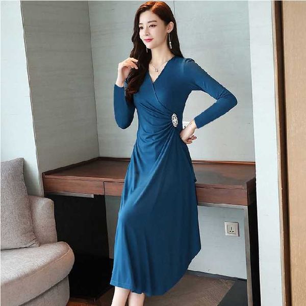 GODDESS 2022 Long-sleeved V-neck Dress Banquet Dress Long Women Dress ...