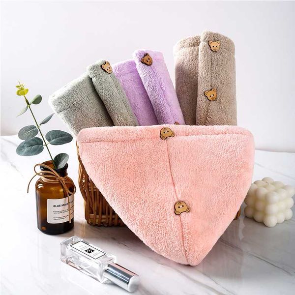 Double Layer Microfiber Hair Towel Wrap for Women, Super Absorbent Dry ...