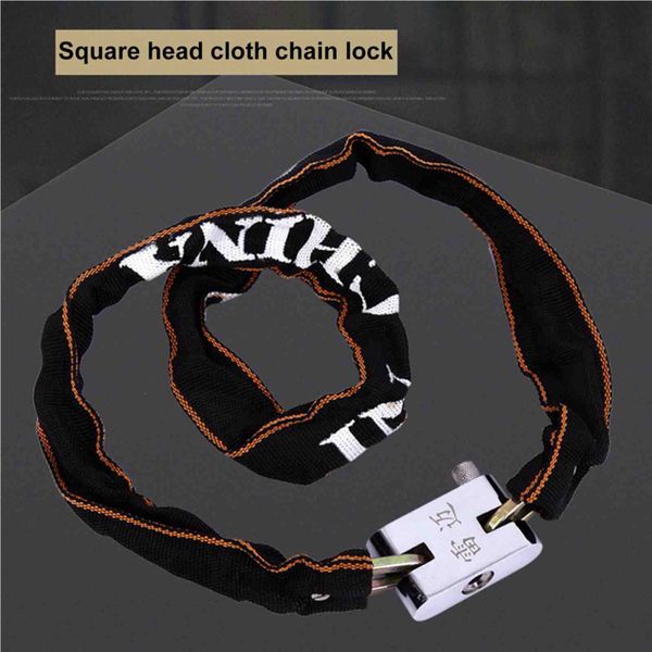 Square Head Cloth Chain Lock Anti-theft Security Padlock for Motorcycle ...