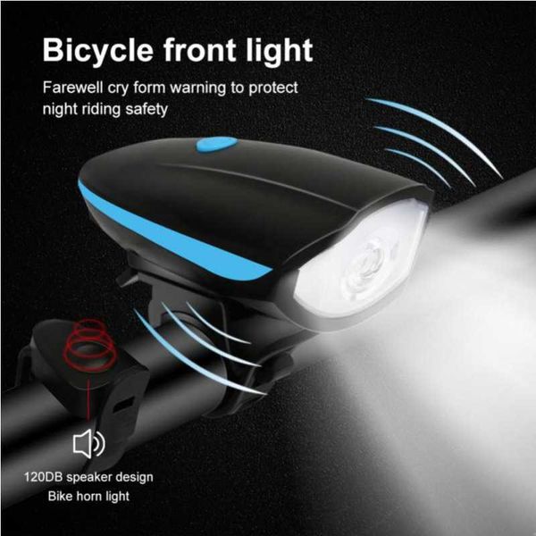 Bicycle Front Light With Bike Horn Bike Front Lamp Electronic Bell ...