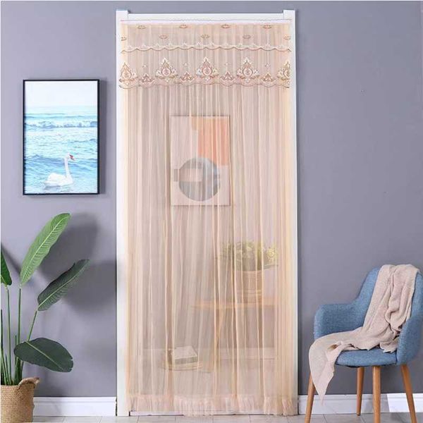 Household lace mosquito and fly repellent bedroom double-layer screen ...