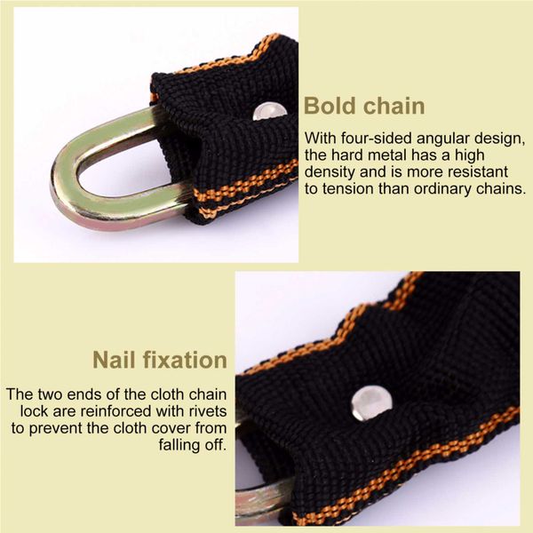 Square Head Cloth Chain Lock Anti-theft Security Padlock for Motorcycle ...